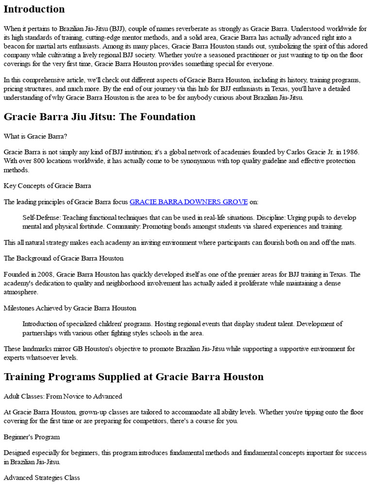 Gracie Barra Houston: A Center For BJJ Fanatics in Texas 206613 | PDF ...