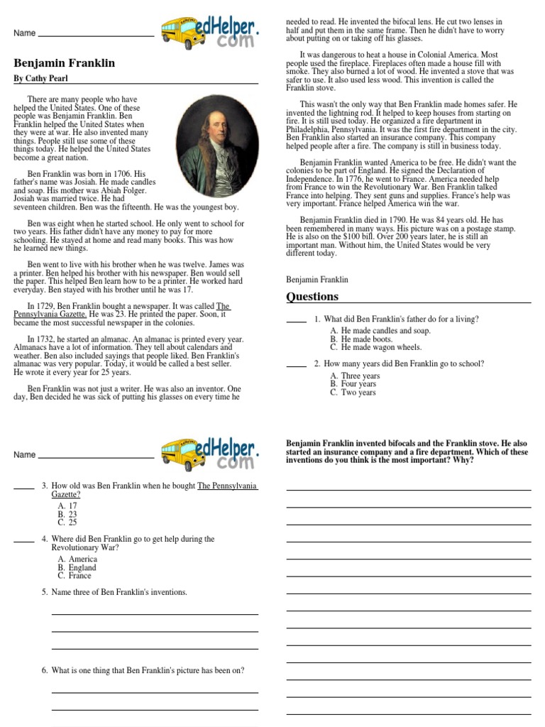 Colonial America Ben Franklin | PDF | Benjamin Franklin