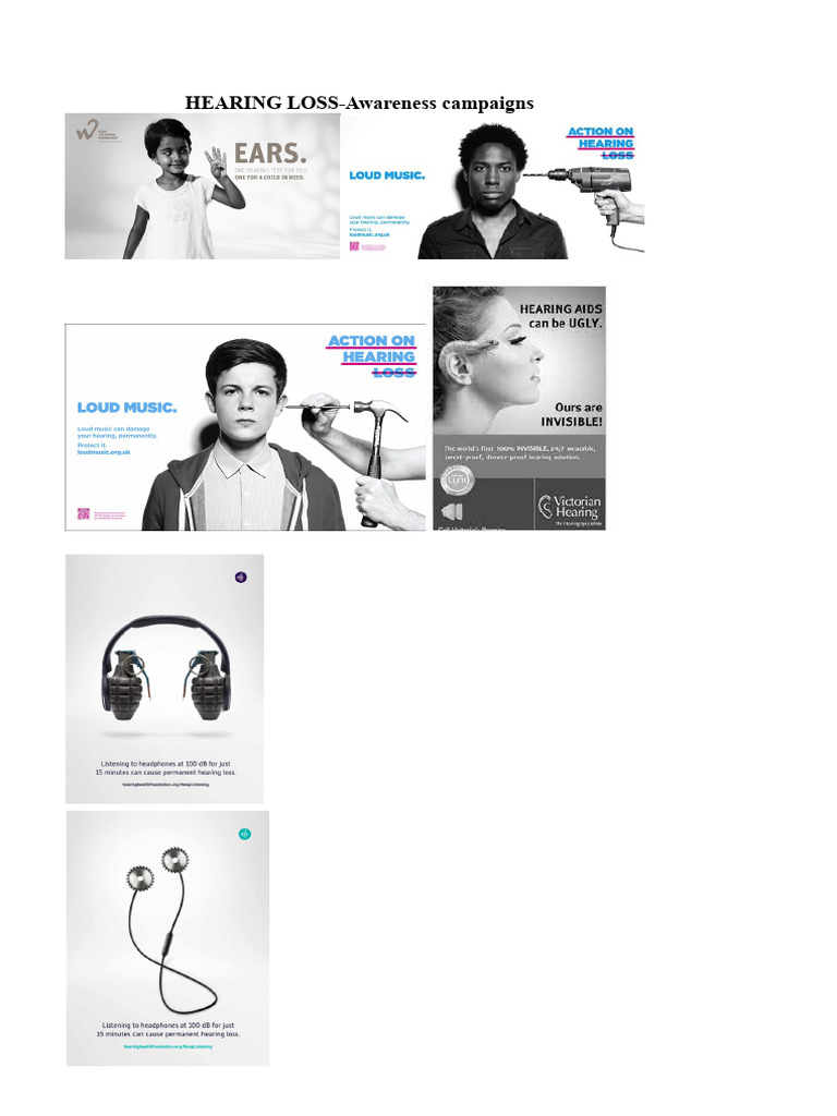 Ouvrir HEARING LOSS Awareness Campaigns Posters | PDF