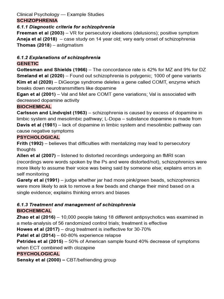 Clinical Psychology - Example Studies | PDF | Obsessive–Compulsive ...