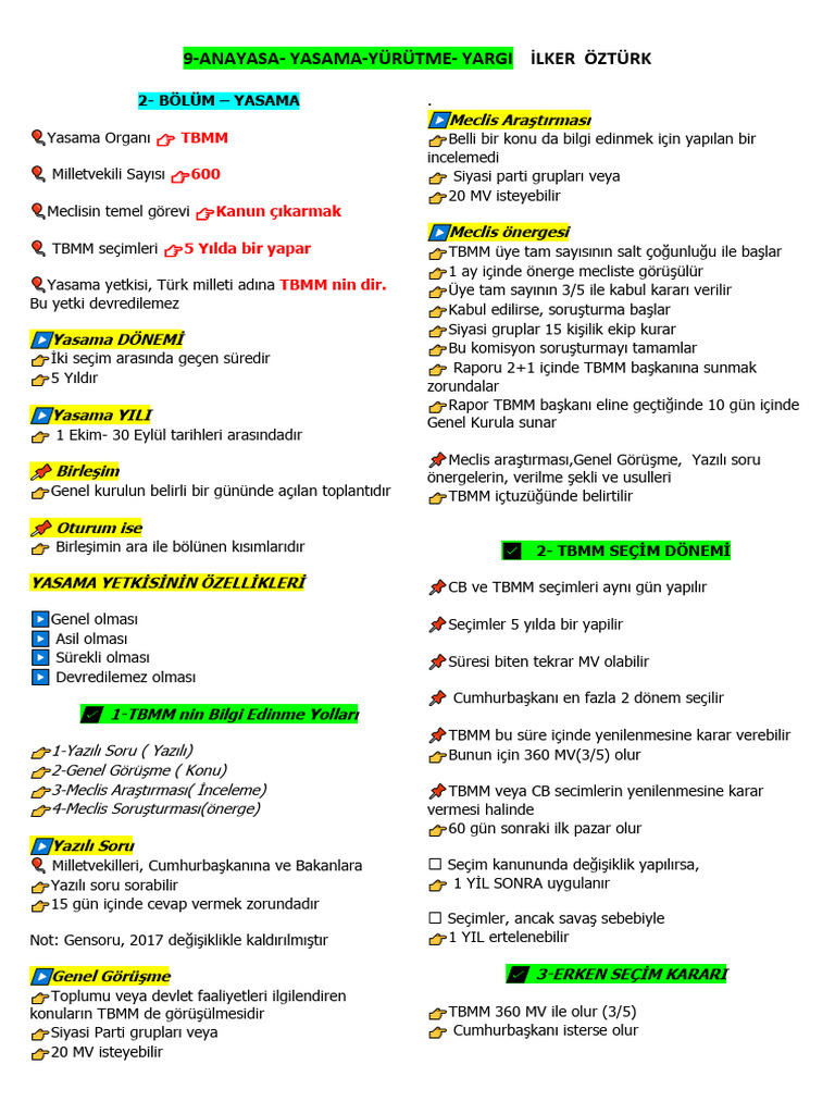 9-2. Bölüm Yasama- i̇lker Öztürk (1) | PDF