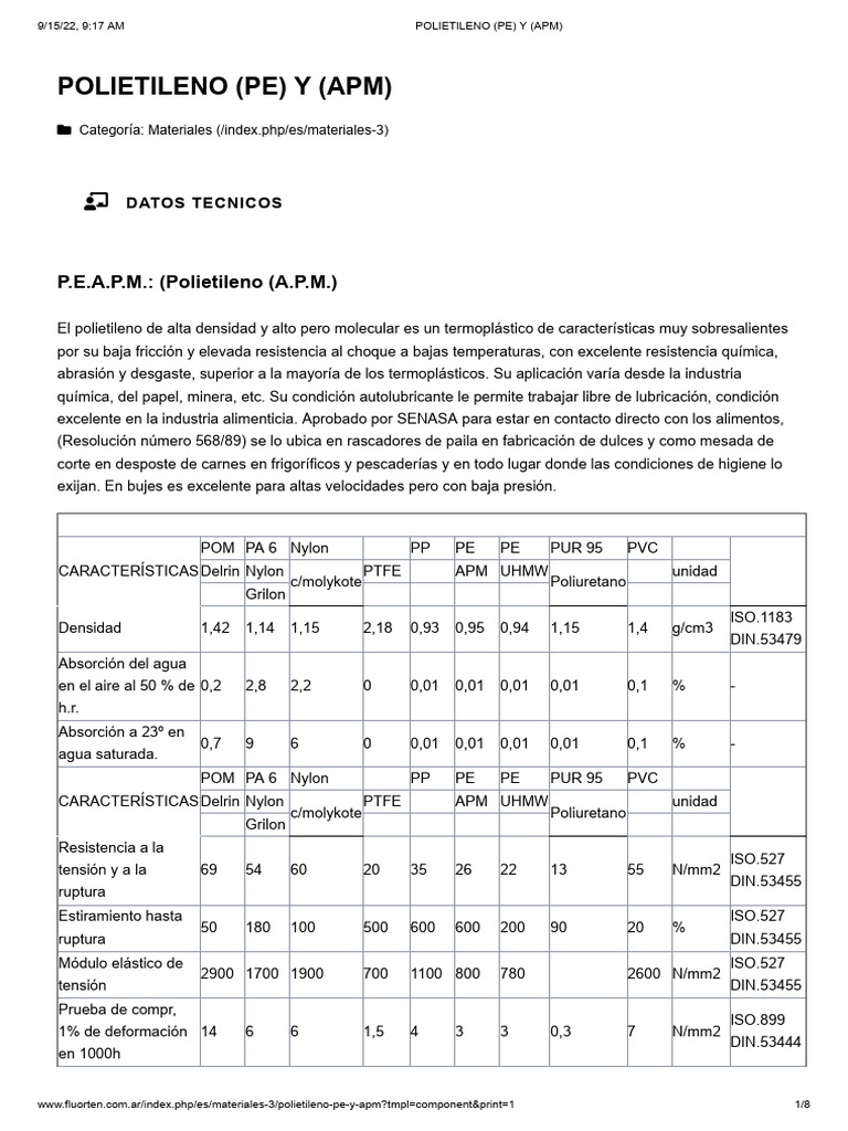 Polietileno (Pe) y (Apm) | PDF | Materiales | Polímeros orgánicos