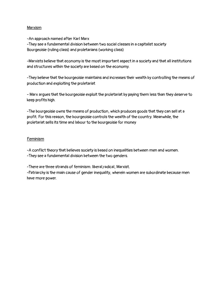 Marxism Vs Feminism | PDF