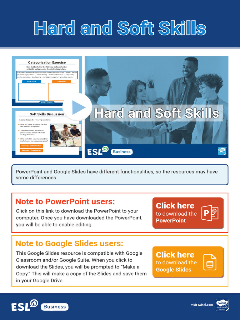 T 1736511977 Esl Hard and Soft Skills Lesson Adults b2 Ver 2 | PDF ...