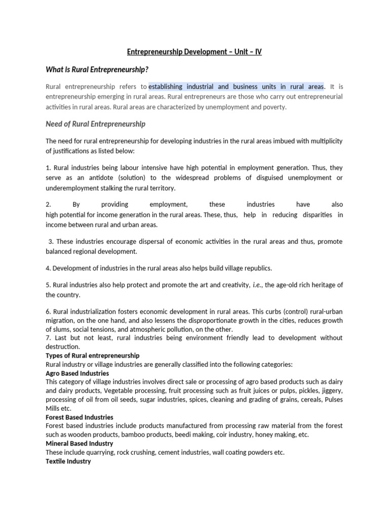 Entrepreneurship Development - IV | PDF | Entrepreneurship | Economies