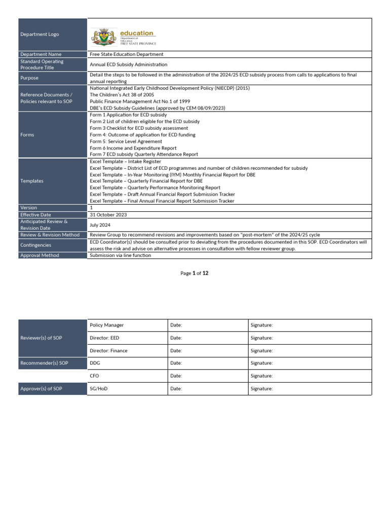 ECD Subsidy Application Process 2024/25 | PDF | Child Development ...