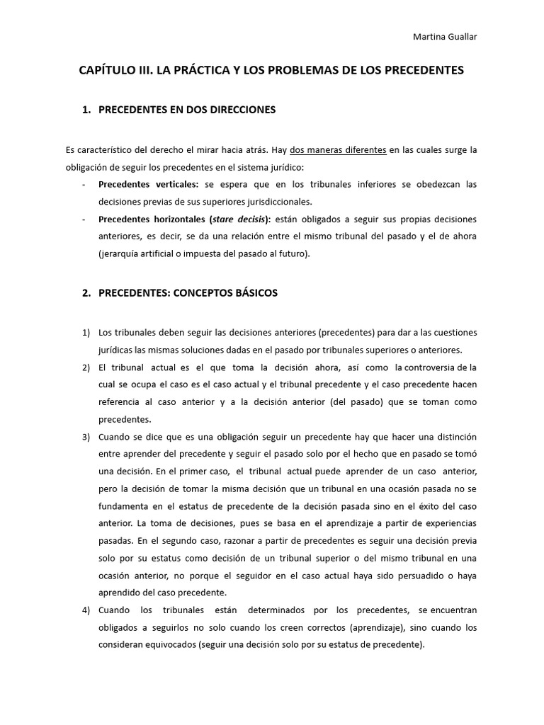 Precedentes en el Derecho: Conceptos Clave | PDF | Precedente