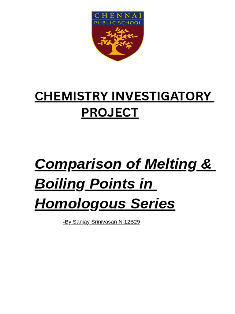 Comparison of Melting & Boiling Points in Homologous Series | PDF ...