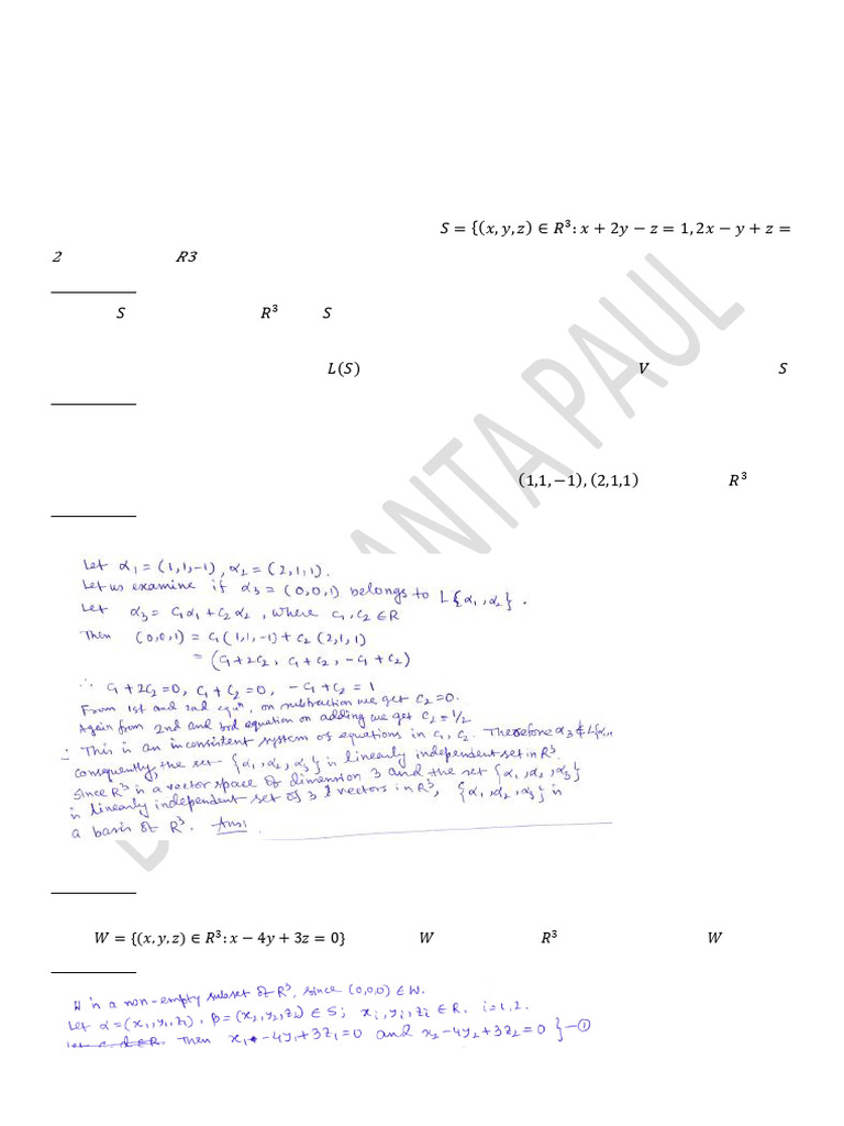 Solution of Sat 1 Mtmacore 10 Sem IV Hons 2020 PP | PDF