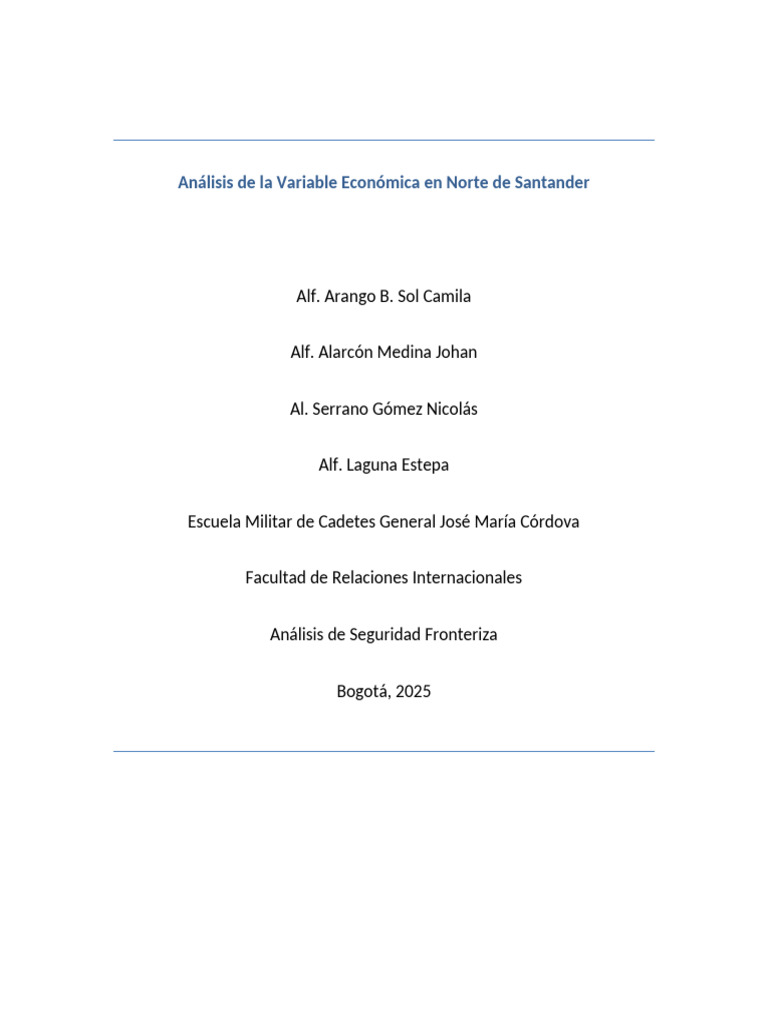 Variable Economica Norte de Santander | PDF | Venezuela | Economias