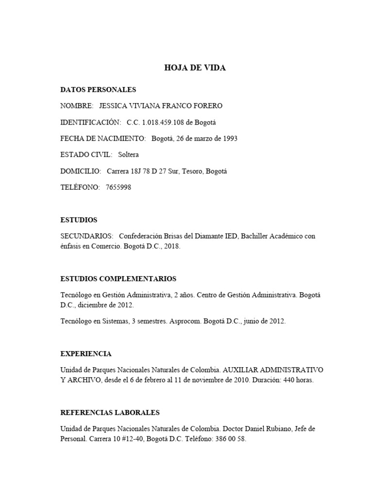Hoja de Vida Jessica Franco Ntc4228-Merged | PDF