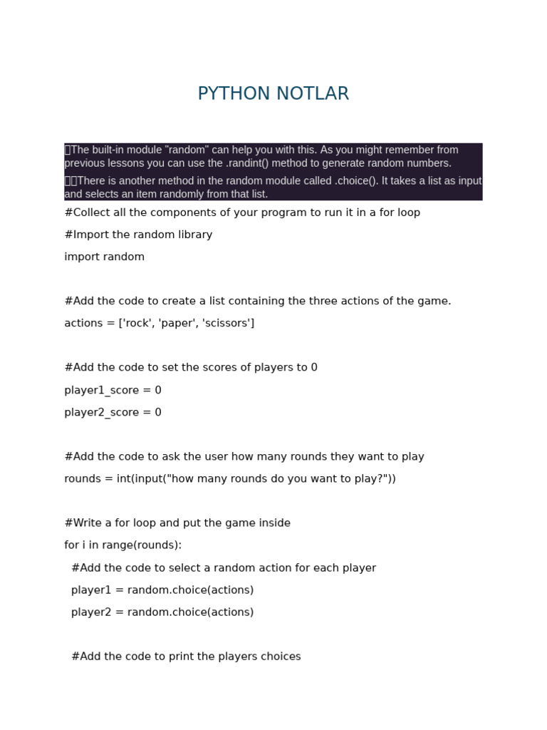 Python Notlar | PDF