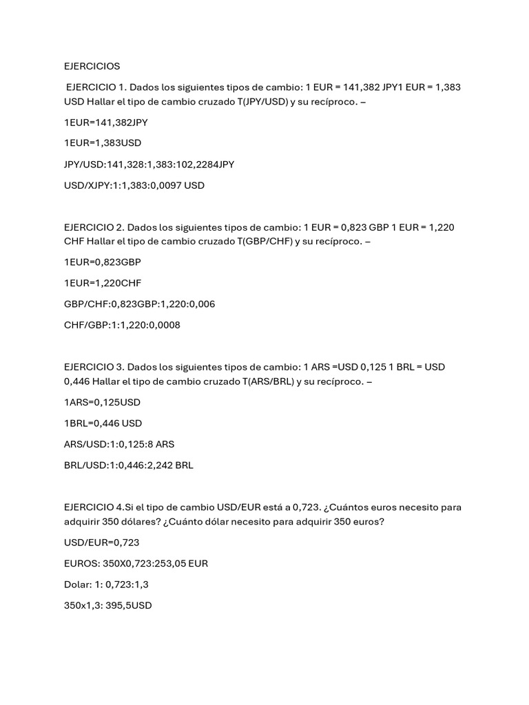 Ejercicio de Mercado de Divisas Heriam Rodriguez | PDF