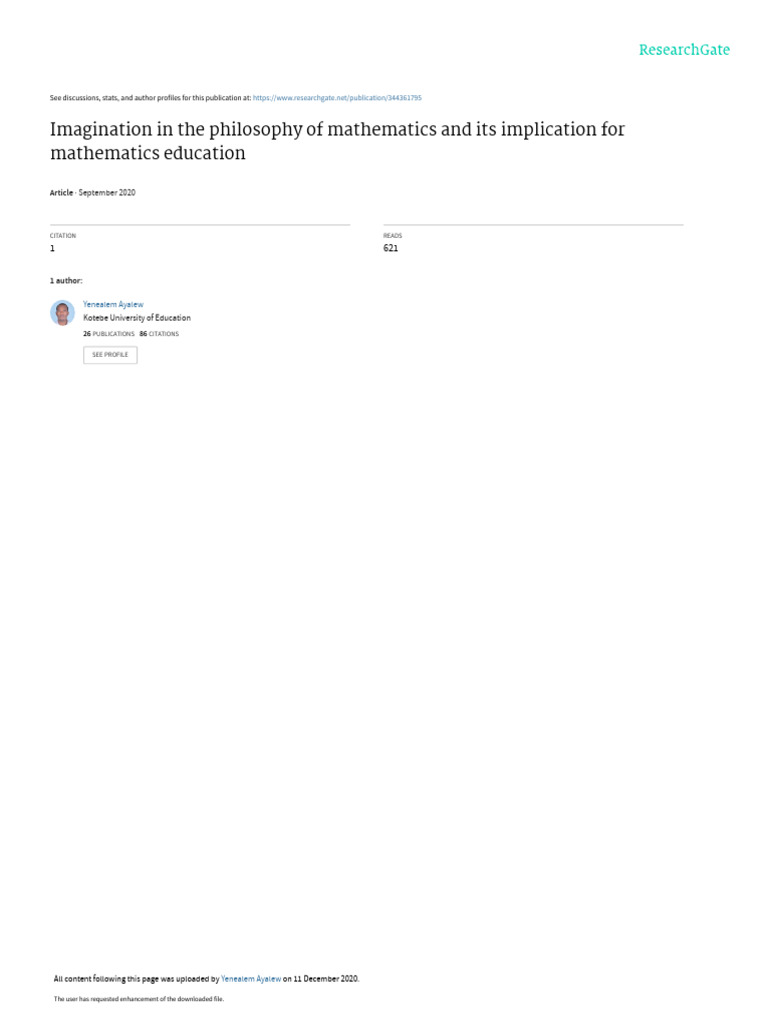 Imagination in Mathematics Education | PDF | Mathematics | Numbers