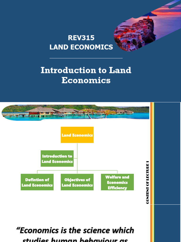 Overview of Land Economics Concepts | PDF | Welfare Economics ...