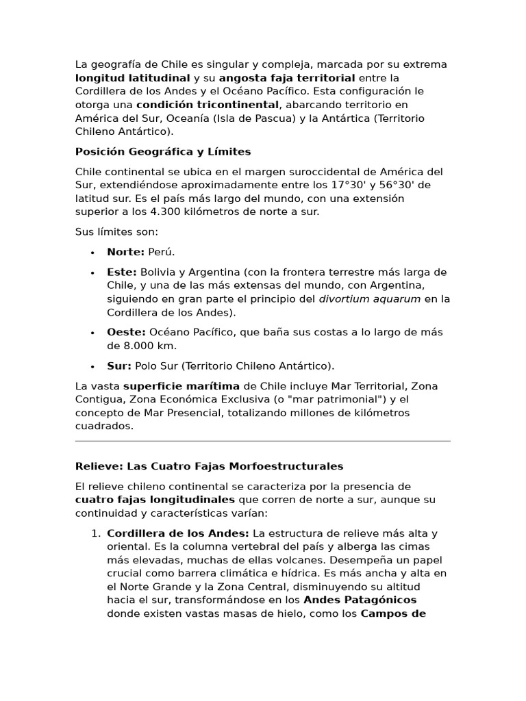 La Geografía de Chile | PDF | Chile | Clima