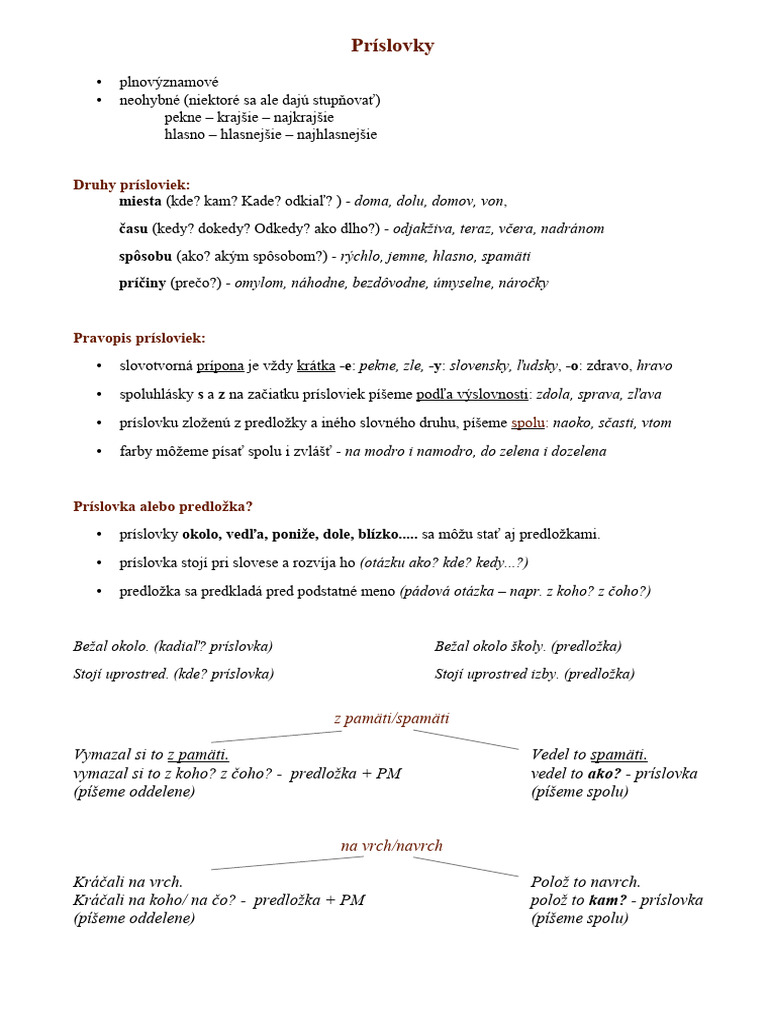 Prislovky | PDF