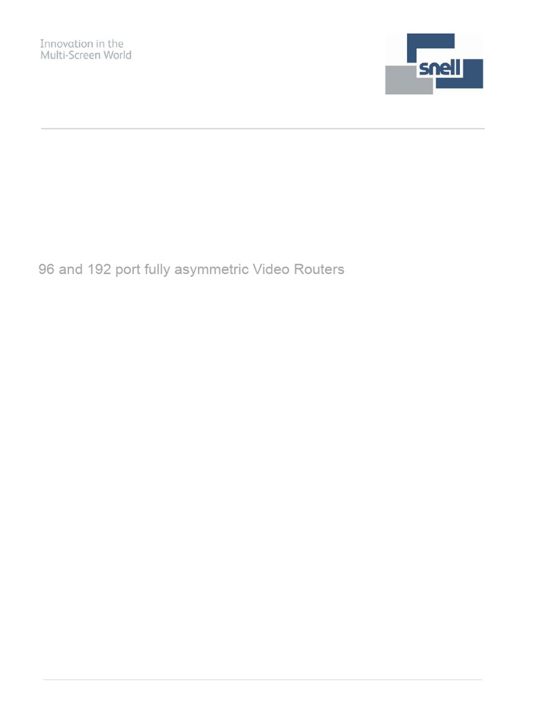Vega Video Router User Manual | PDF | Computer Engineering ...