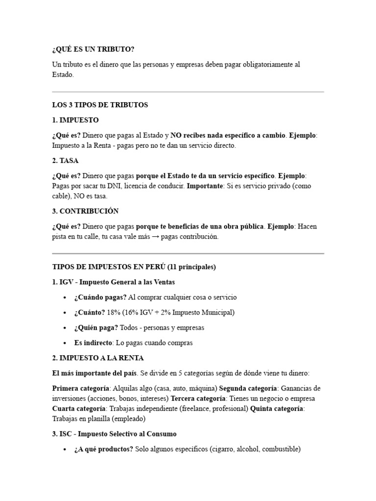 Qué Es Un Tributo | PDF | Impuestos | Impuesto sobre la renta