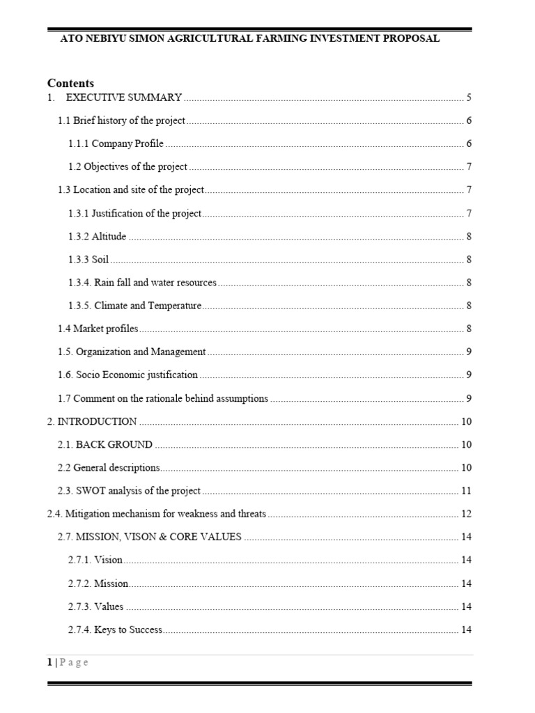 Agricultural Farming Investment Proposal | PDF | Cereals | Agriculture