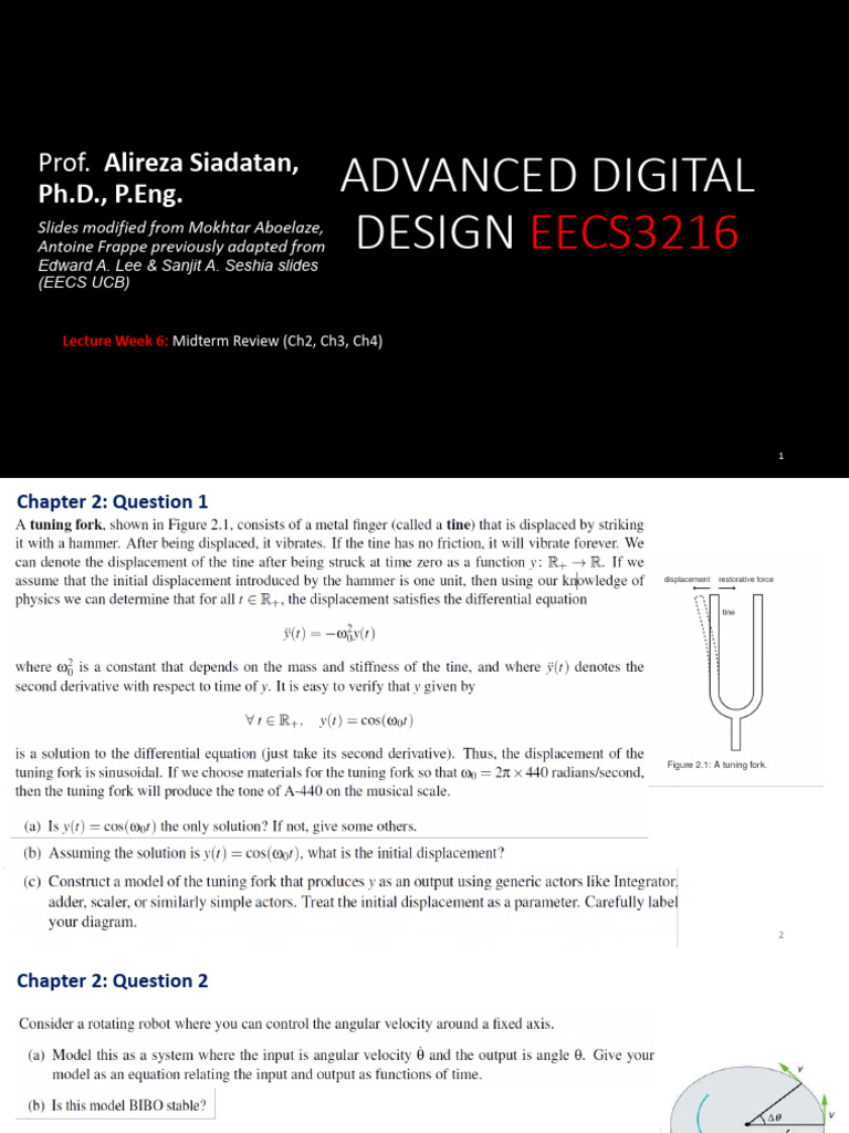 Lecture 6 - EECS3216 - Midterm 1 Review (Ch1, Ch2, Ch3, Ch4) | PDF