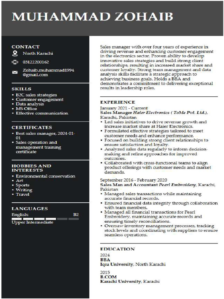 Zohaib Resume | PDF