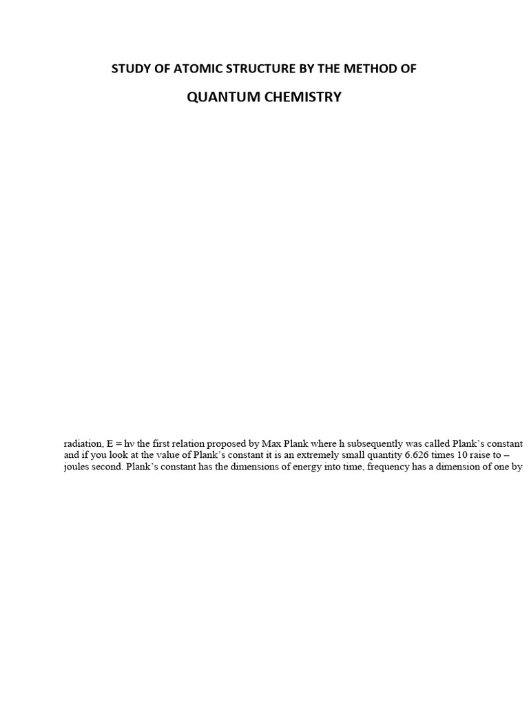 Atomic Structure Chap1 TKB | PDF | Hamiltonian (Quantum Mechanics) | Chemistry