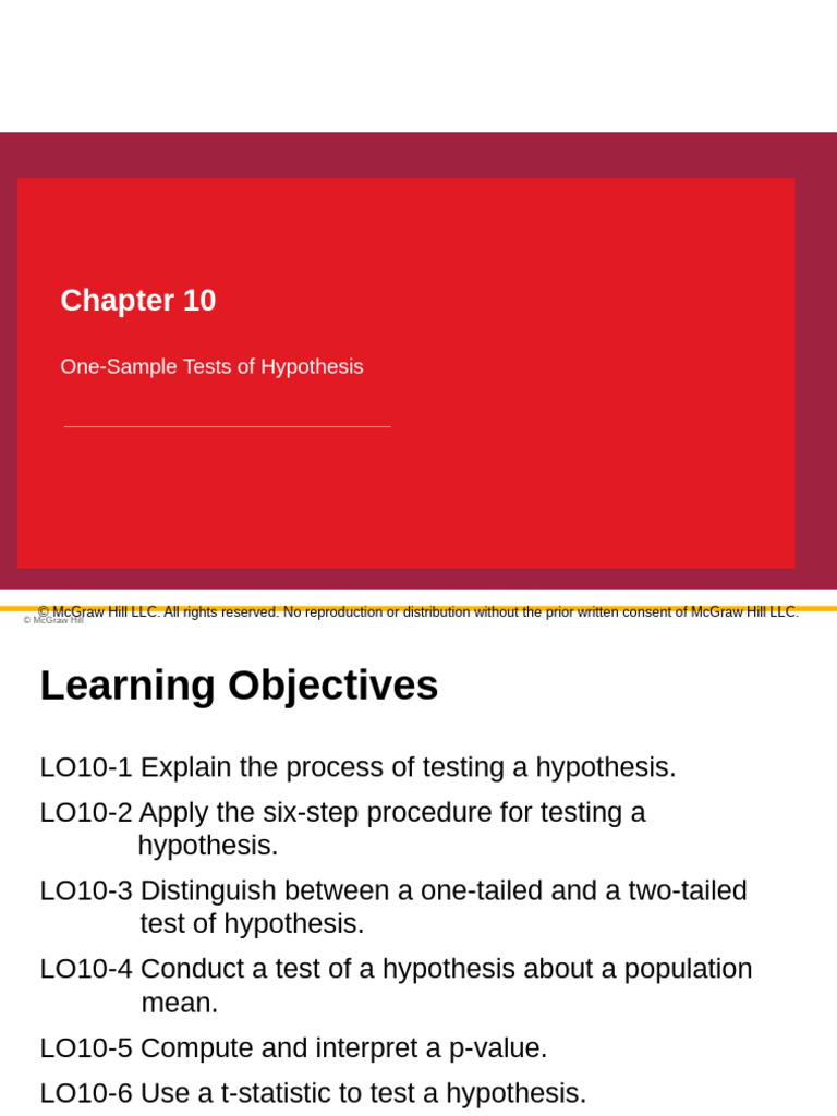 Chapter 10 - One-Sample Tests of Hypothesis | PDF | P Value ...