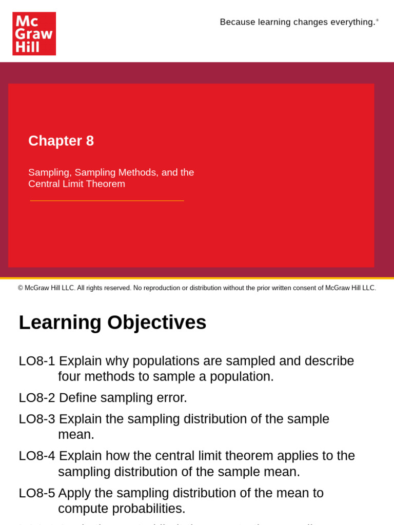Up-Chapter 8 - Sampling, Sampling Methods, And the Central Limit Theorem (2) | PDF | Sampling ...