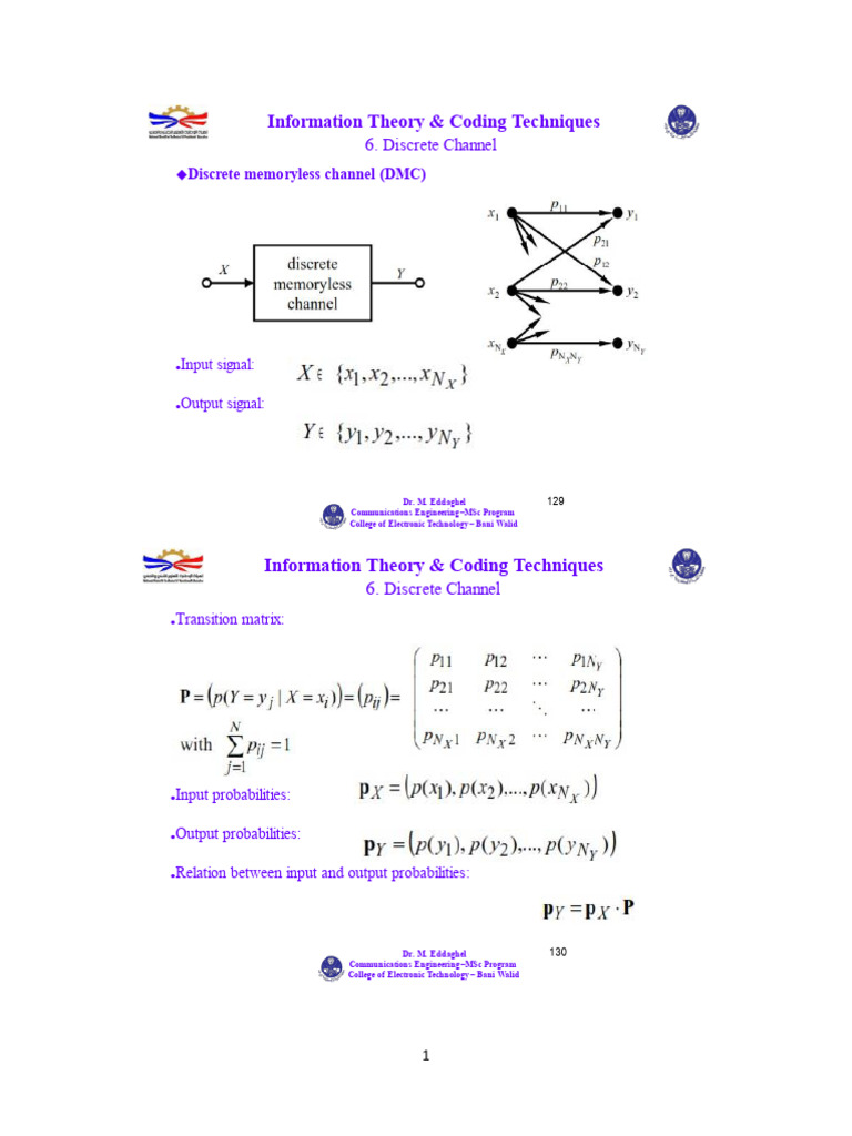 ICT-Lec-6-Discrete Channel - 120905 | PDF