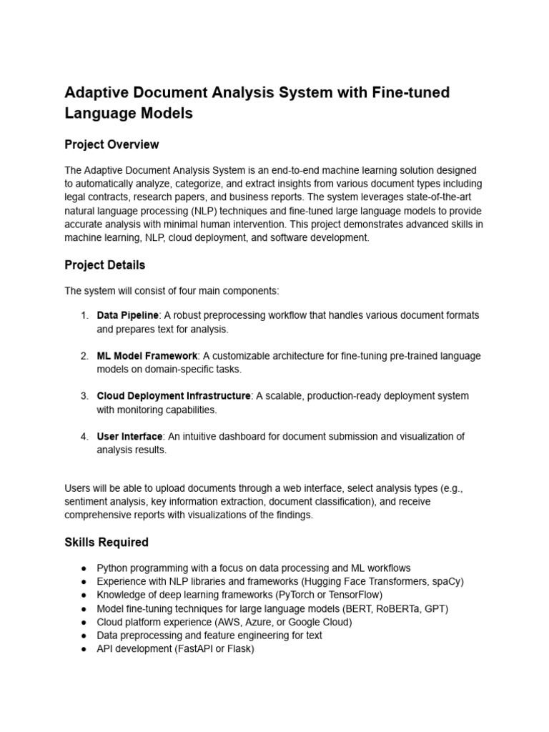 Adaptive Document Analysis System With Fine-Tuned Language Models | PDF ...