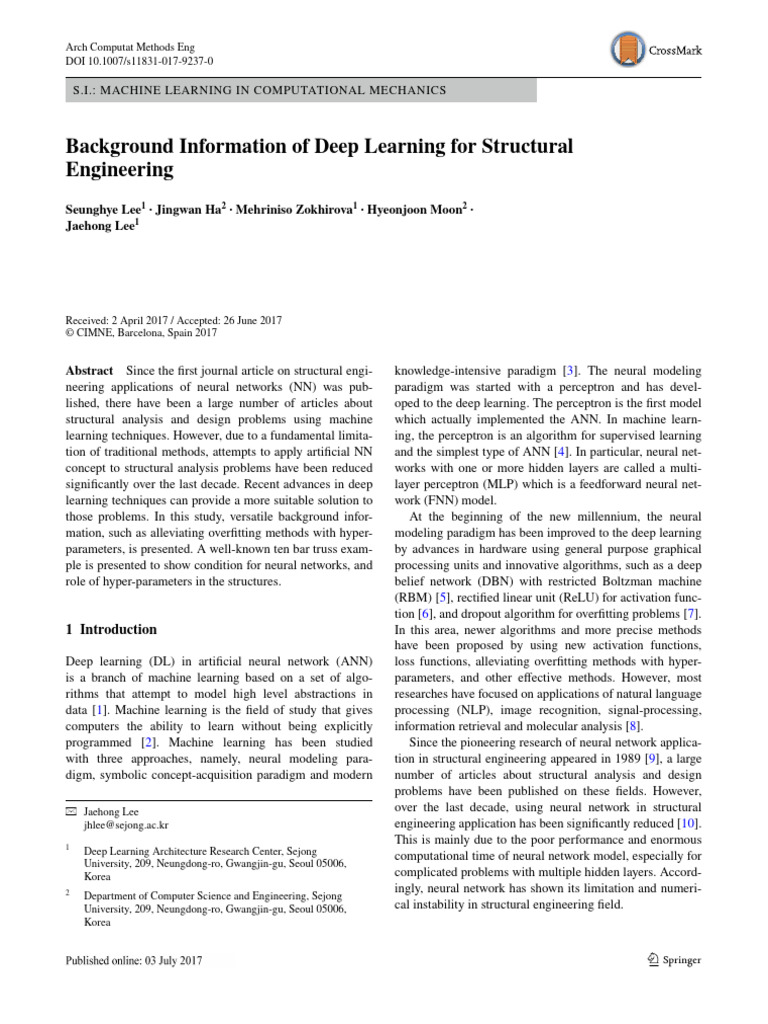 Background Information of Deep Learning For Structural Engineering | PDF | Deep Learning ...