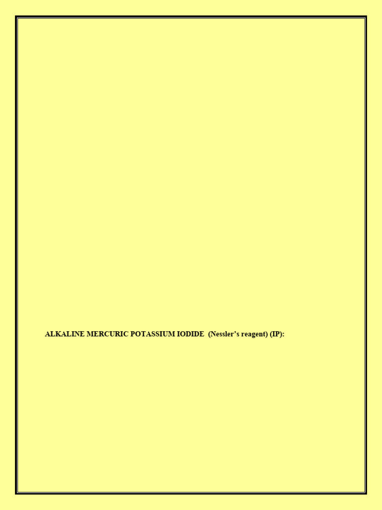Reagents Preparation | PDF | Iron | Volume