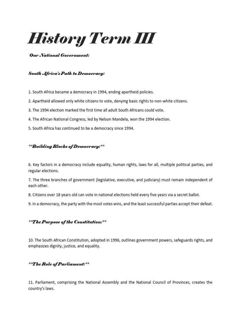 South Africa's Democracy and Rights Overview | PDF | Democracy ...