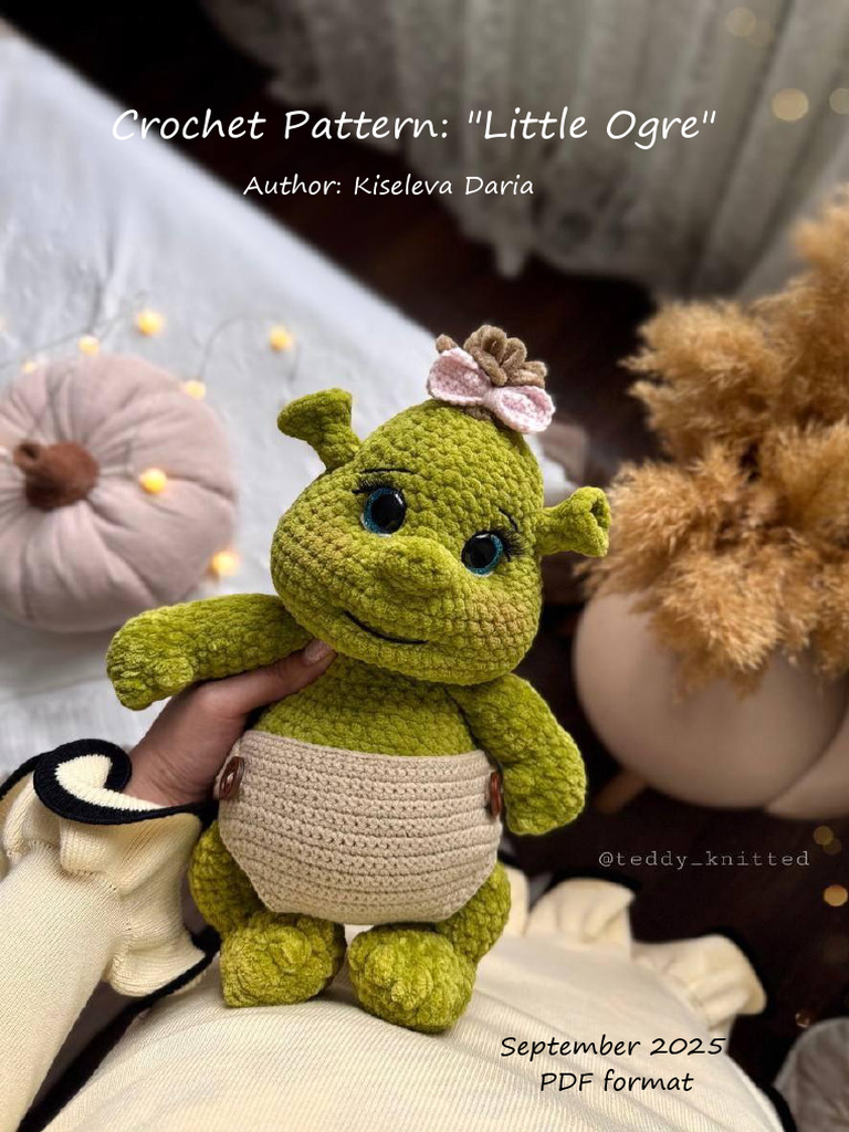 Crochet Pattern for Little Ogre Toy | PDF | Knitting | Yarn