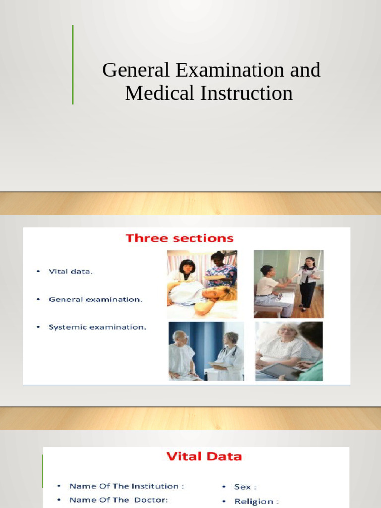 General Examination and Medical Instruction | PDF | Clinical Medicine ...