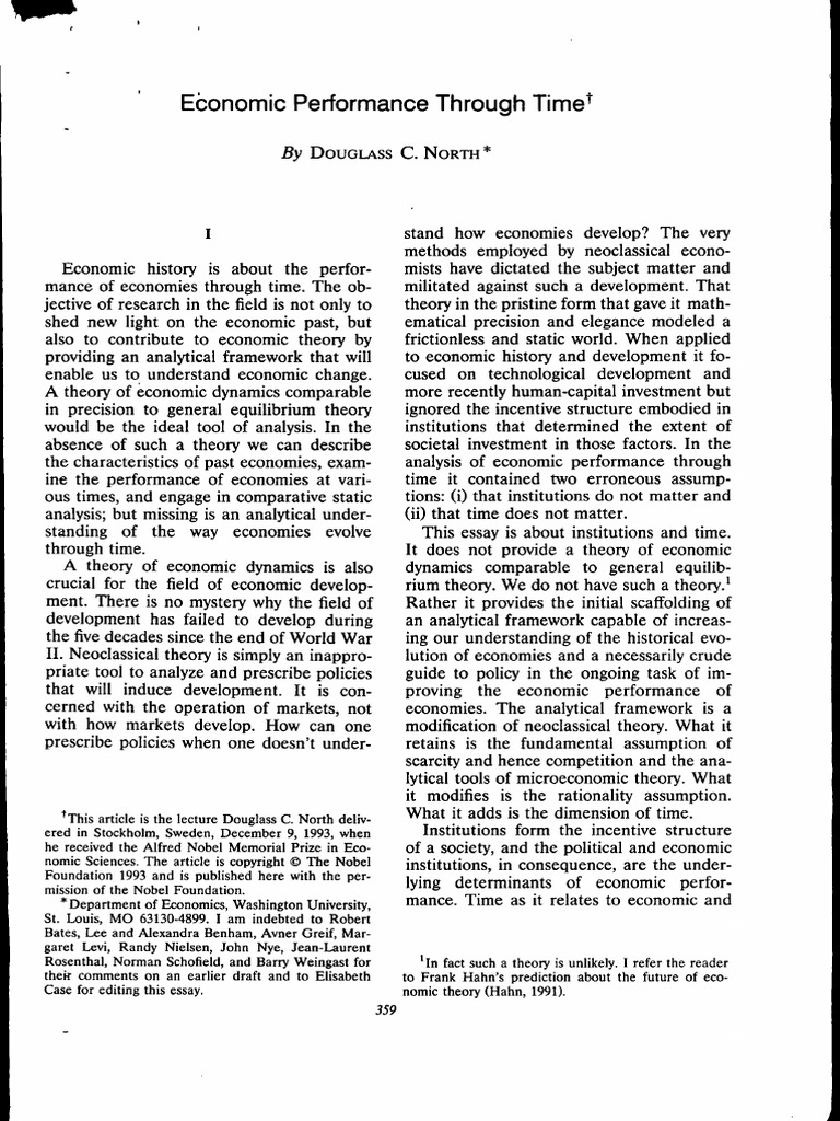 Economic Performance and Institutional Change | PDF | Institution ...