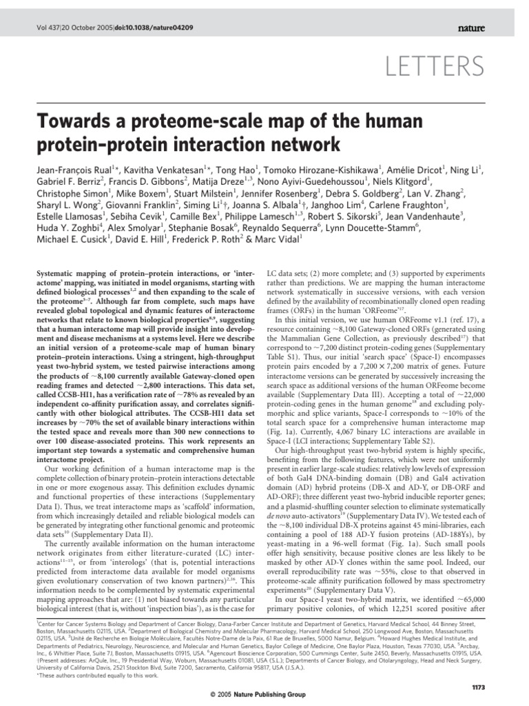 Towards a Proteome-scale Map of the Human Protein–Protein Interaction ...