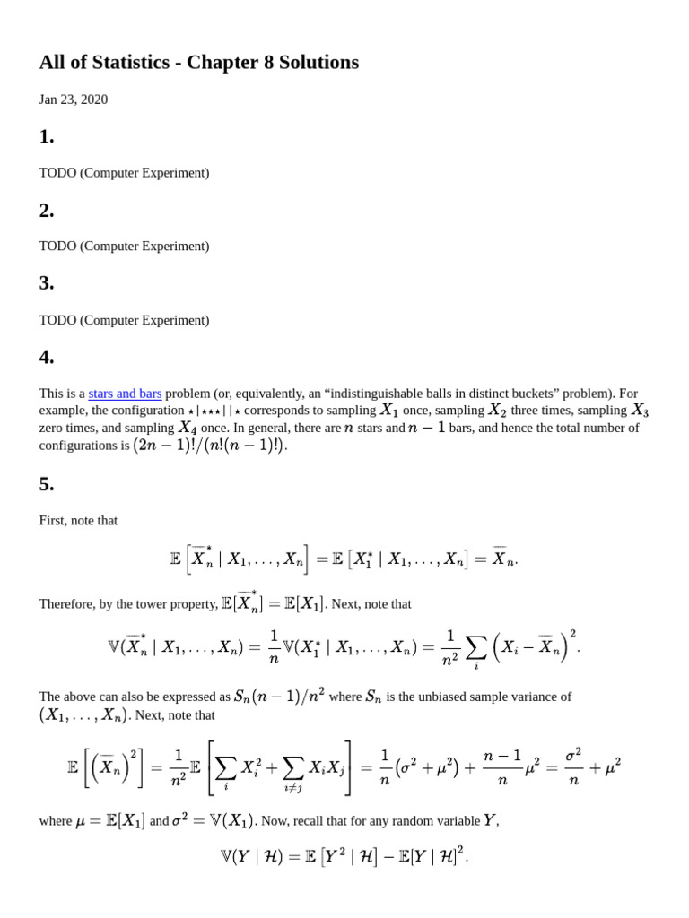All of Statistics Chapter 8 Solutions | PDF | Statistical Inference | Statistical Analysis