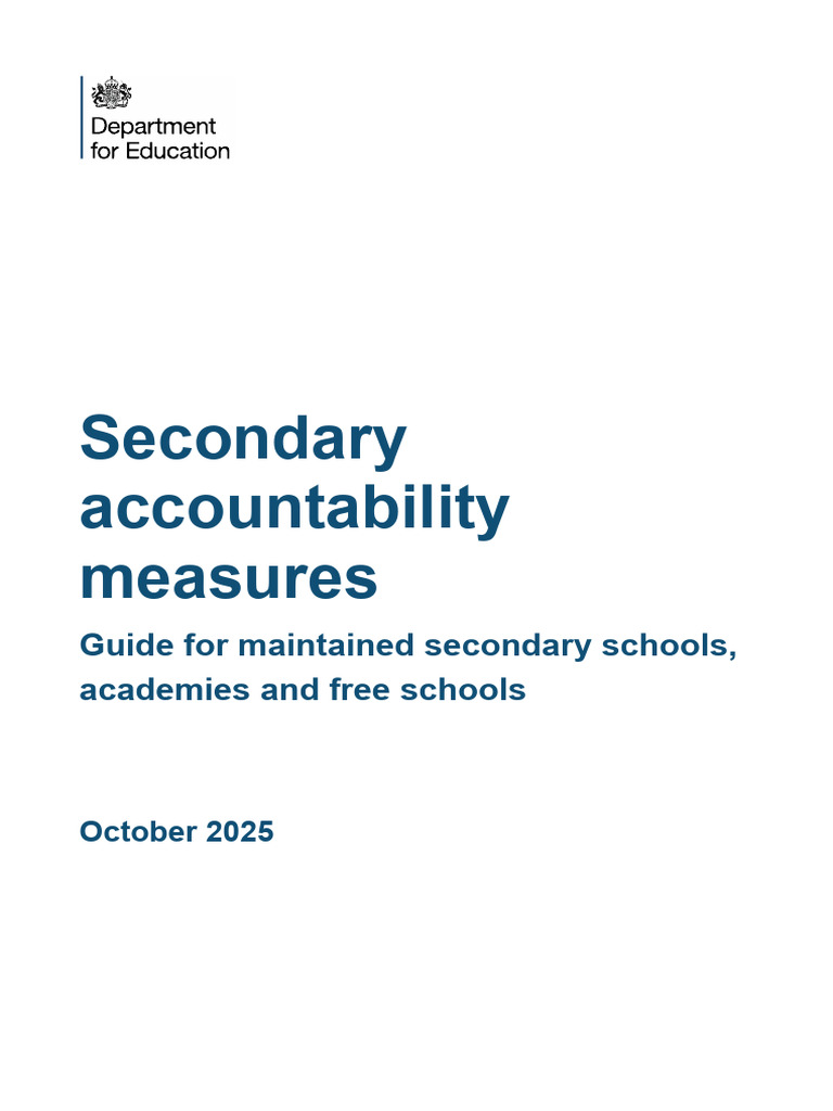 Secondary Accountability Measures - 2025 | PDF | Schools