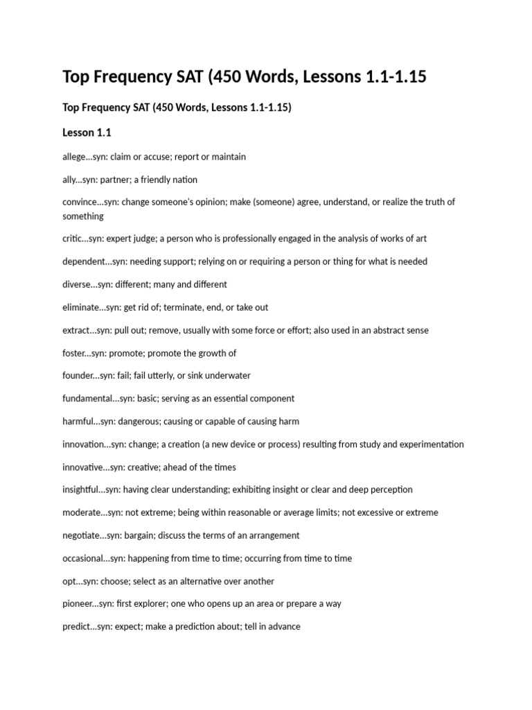 Top Frequency SAT English | PDF | Reason | Logic