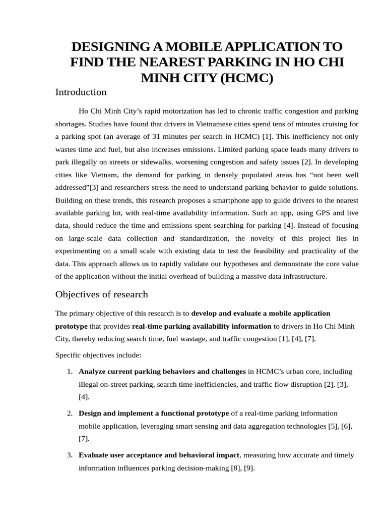 Research Proposal (Mẫu) | PDF | Parking | Usability