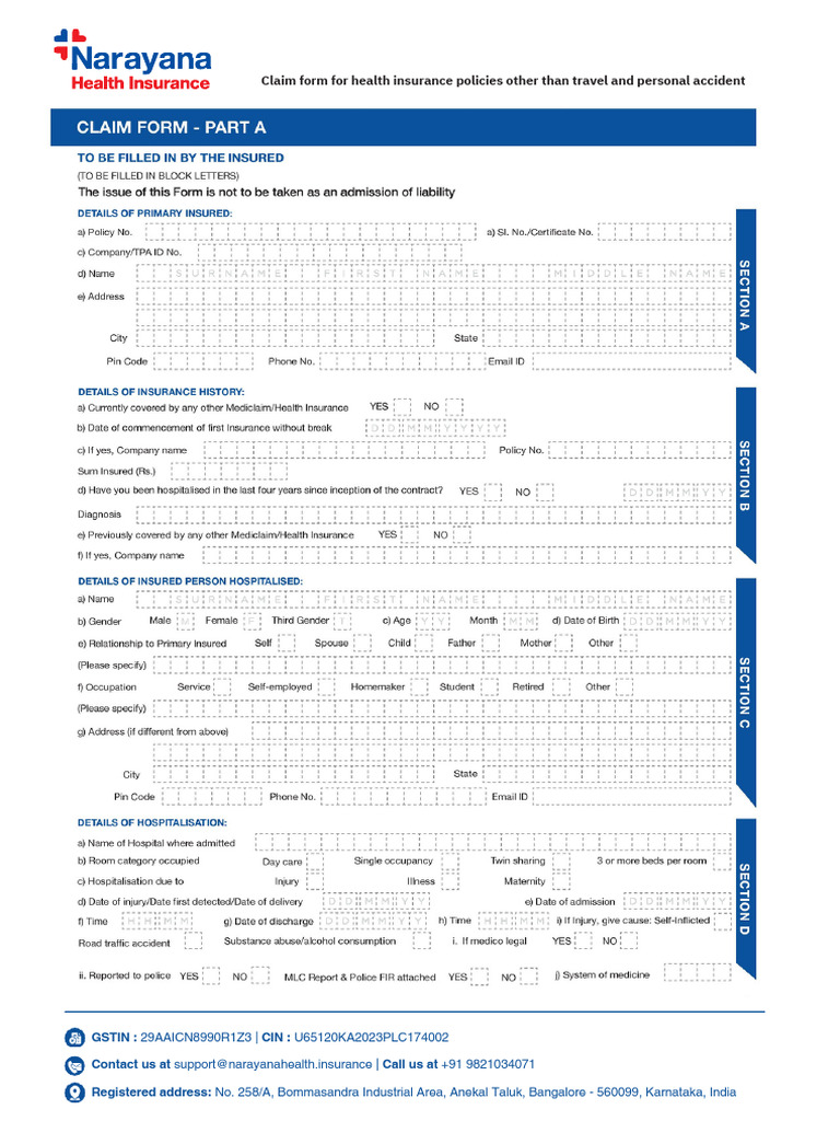 Parivaar - Reimbursement Claim Form | PDF