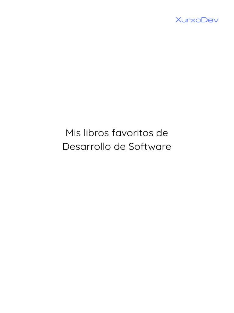 Mis Libros Favoritos de Desarrollo de Software | PDF | Desarrollo ...
