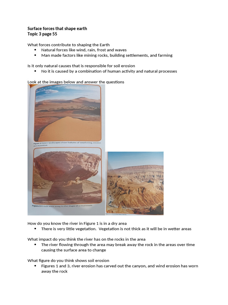 Topic 3 Surface Forces That Shape Earth | PDF | Weathering | Glacier
