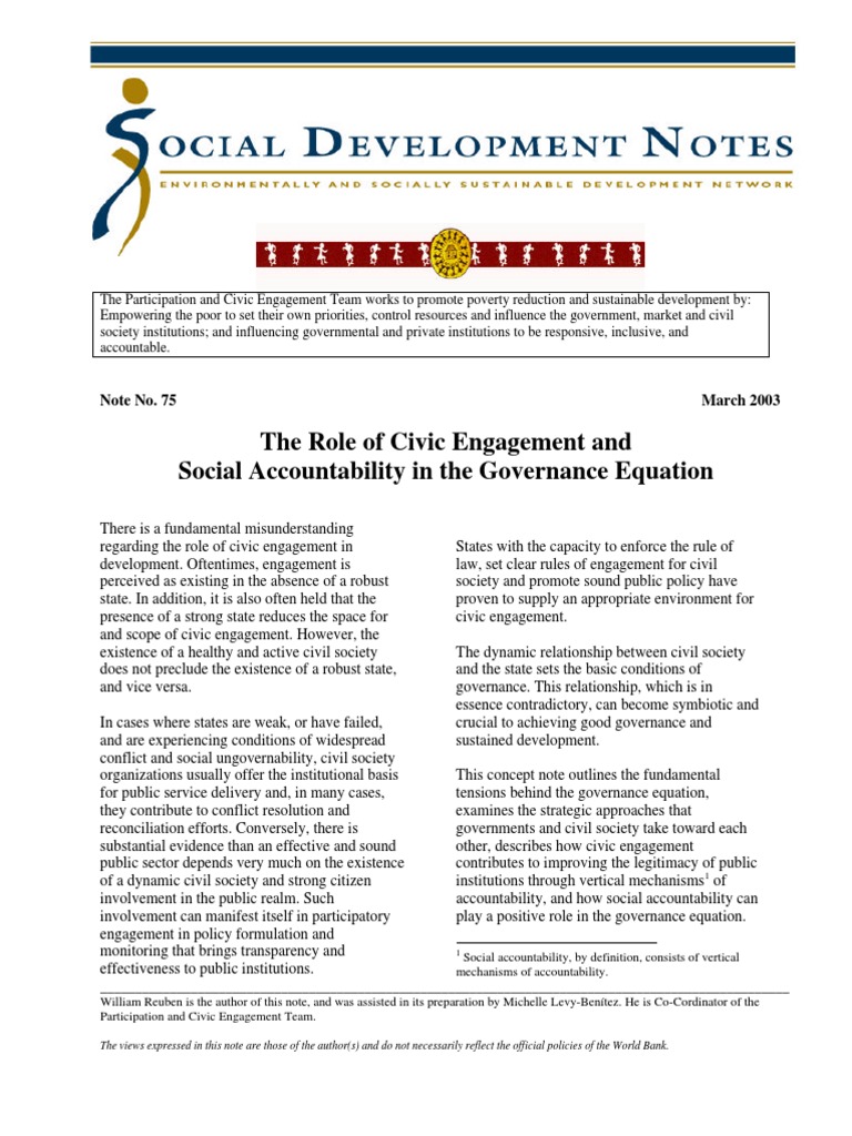 The Role of Civic Eng | PDF | Civil Society | Governance