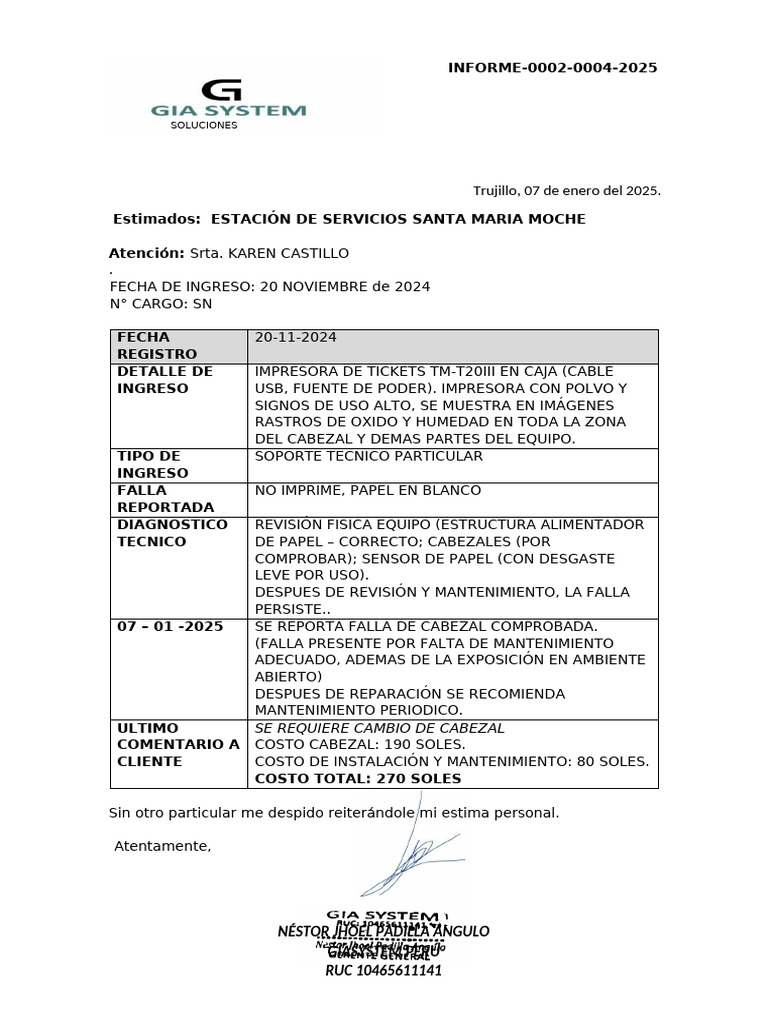 Inf. Ticketera Essm i02070125 | PDF