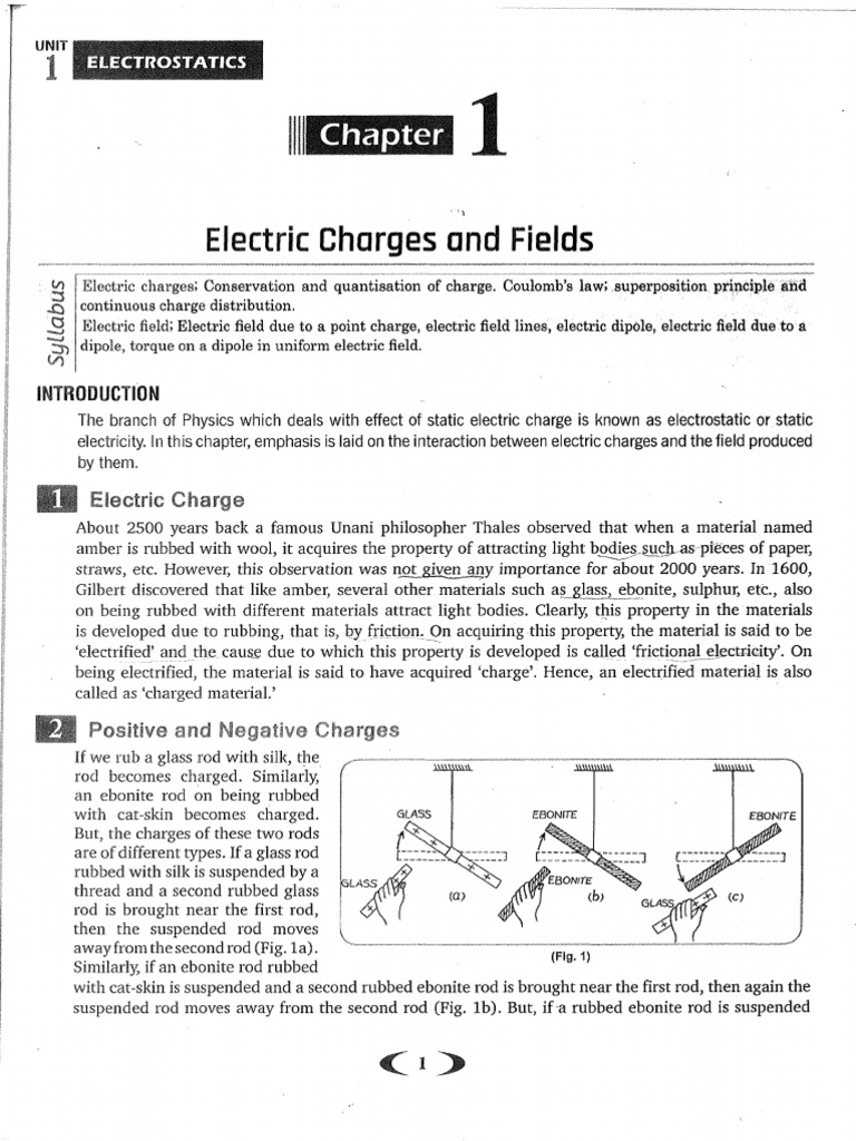 Nooxii Ch01 Electric Charges and Fields Aa | PDF | Electric Charge | Atoms
