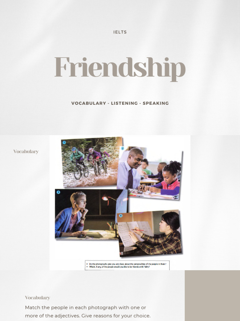 IELTS Vocabulary: Friendship Adjectives | PDF
