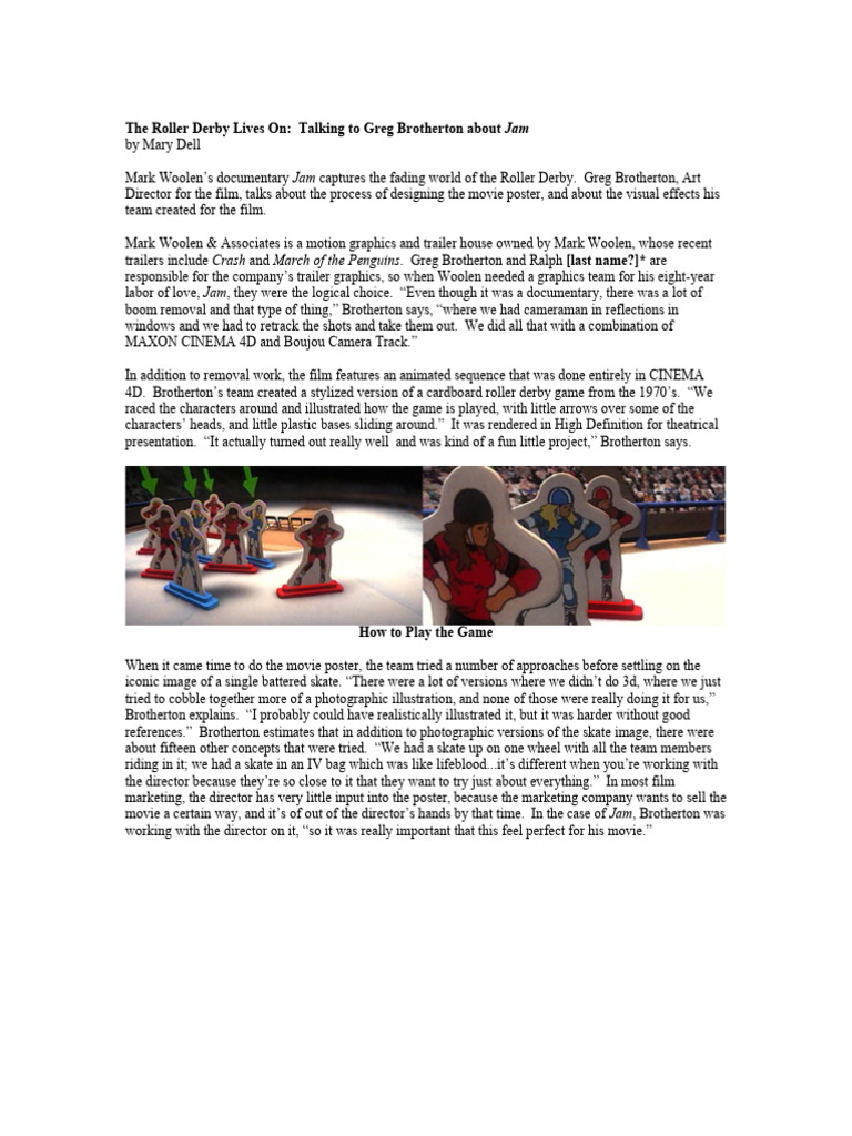 Cinema 4D Interview - Greg Brotherton - Jam The Movie - 2006 | PDF ...